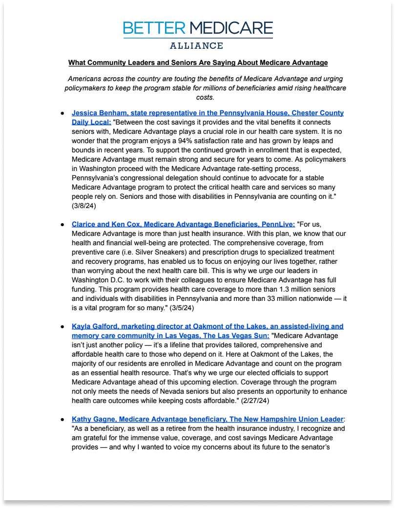 What Community Leaders and Seniors Are Saying About Medicare Advantage - Better Medicare Alliance