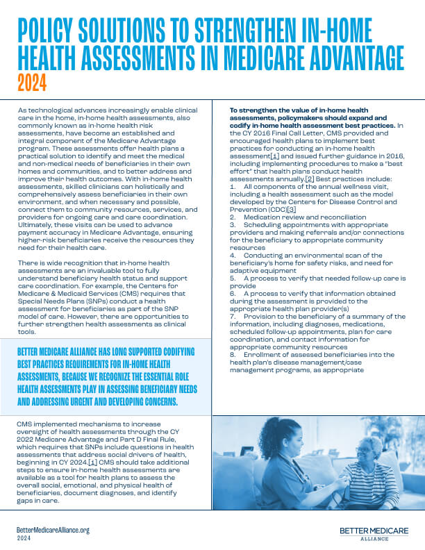 Policy Solutions to Strengthen In-Home Health Assessments in Medicare Advantage - Better ...